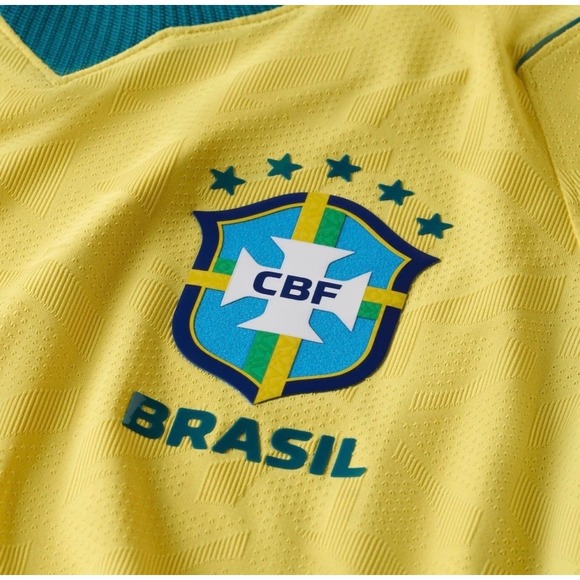 Nike | Shirts | Nike Brazil Soccer Jersey Medium Yellow Aerofit Cbf ...